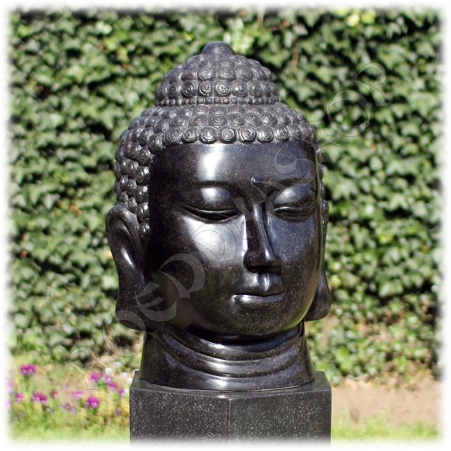Tuinbeeld Boeddha hoofd terrazzo groot | Boeddhashop